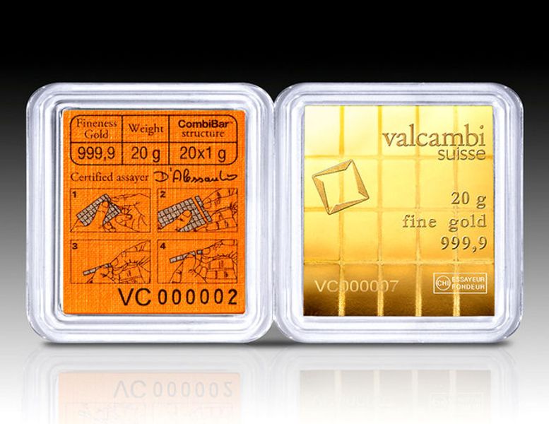 20 x 1g ComibBar Valcambi Fine Gold | ESG CombiBar.com