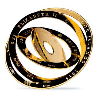 1oz Armillary Coin Cook Islands 4 x 1/4oz Gold Valcambi | ESG CombiBar.com